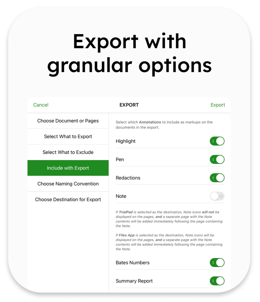Simplified Export Options