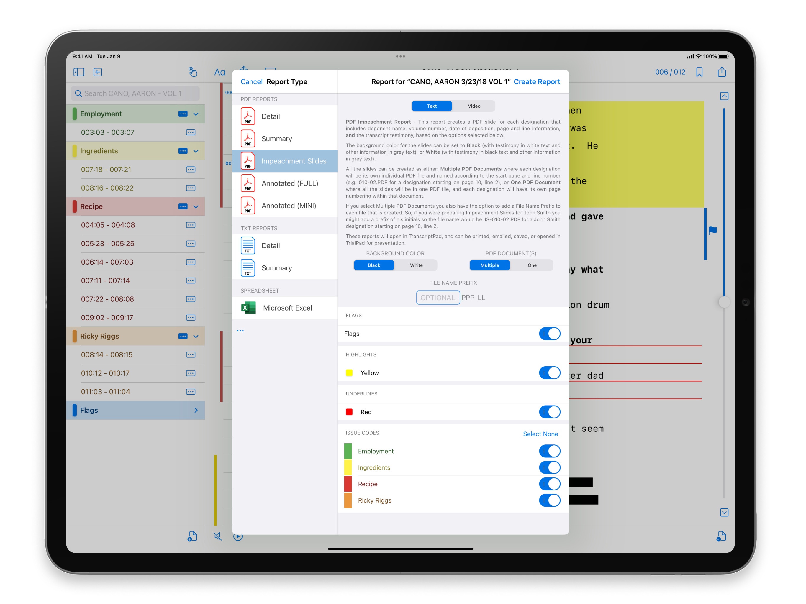 TranscriptPad — Legal Transcript Review Software